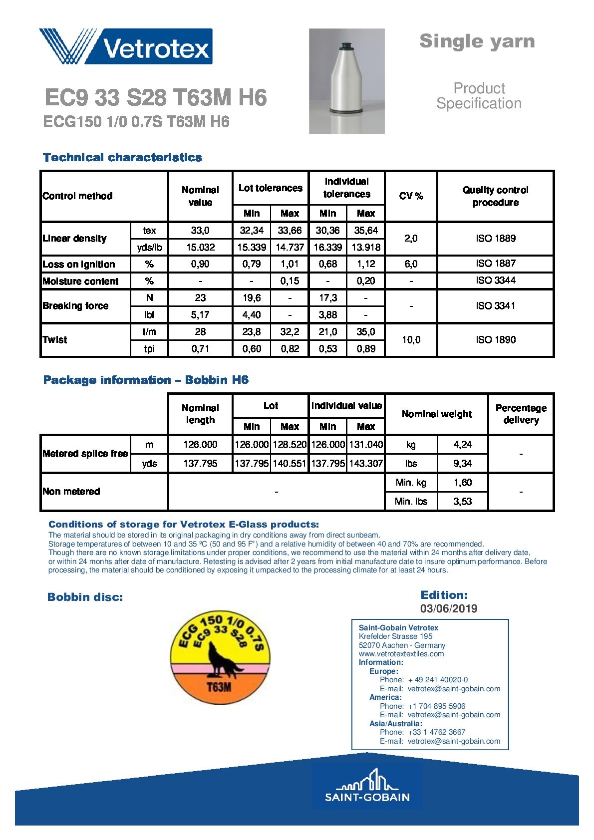 Fiberglass Yarns | Saint-Gobain Vetrotex